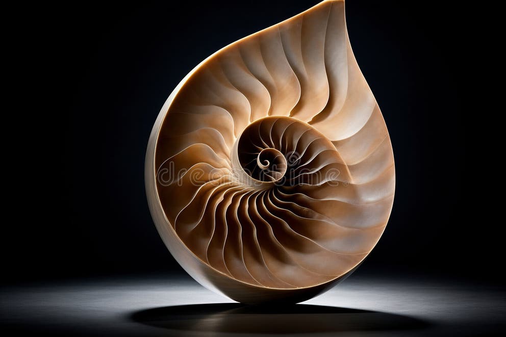 Large Nautilus Shell on Table Stock Photo - Image of round, ocean ...