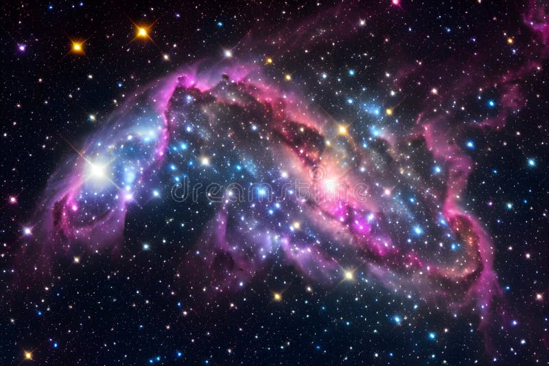 Large Nebula in Deep Space. Generative Artificial Intelligence. Stock ...