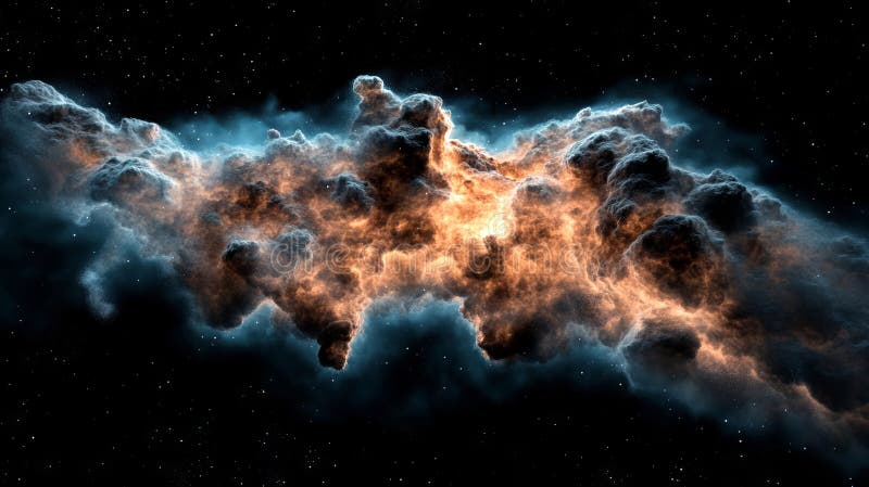 A Large Nebula in the Middle of a Starry Night Sky Stock Photo - Image ...