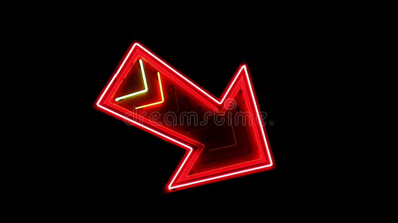 Large Neon Arrow Loop stock video. Video of neon, arcade - 46999849