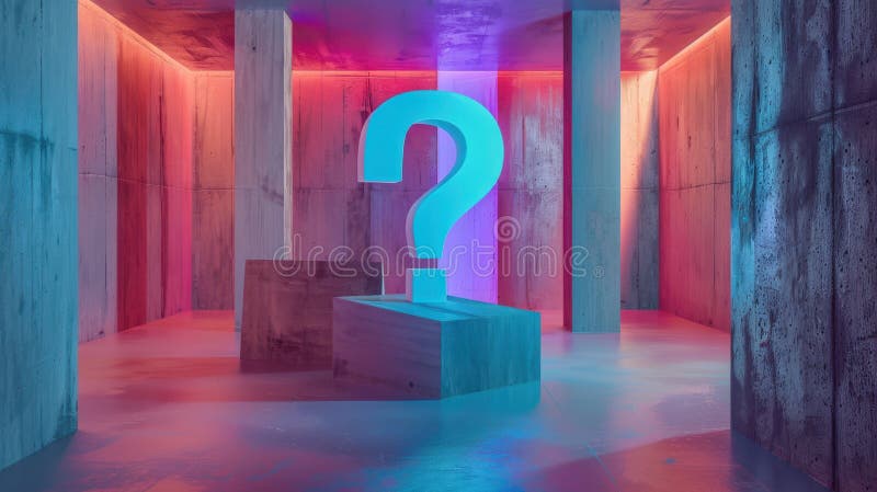 The Glowing Question Mark.AI Generated Image Stock Photo - Image of ...