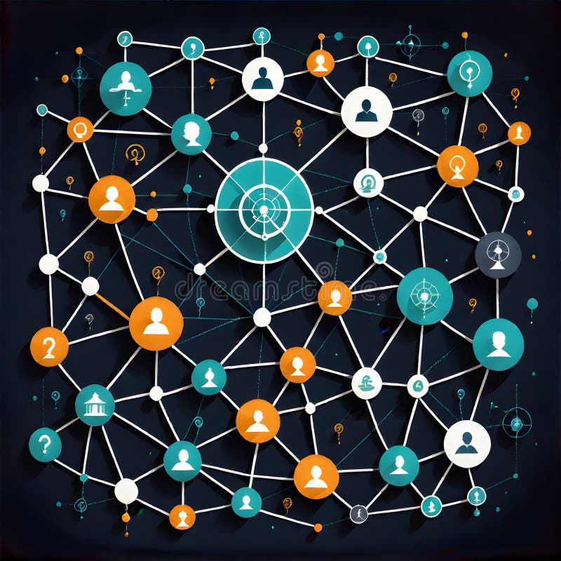 Large Network, AI-generatet Stock Illustration - Illustration of ...