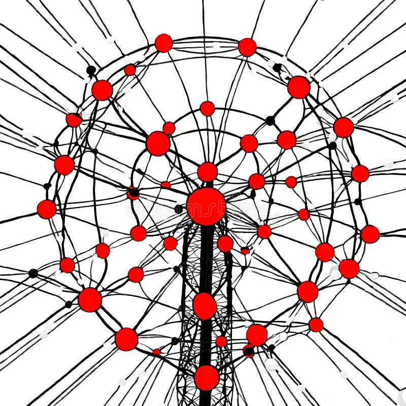 Large Network, AI-generatet Stock Illustration - Illustration of ...