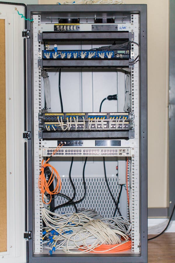 Network Hub And Connected Internet Cables Stock Image - Image of ...