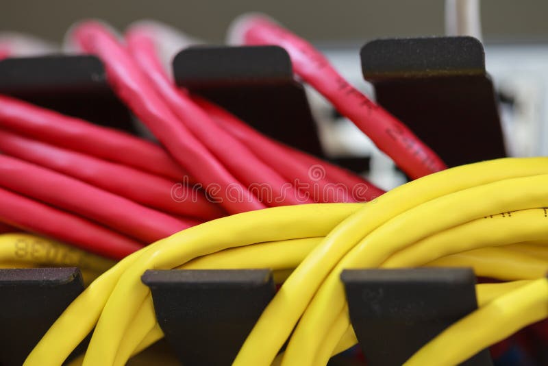 Large Network Hub Connected Internet with LAN Cables Stock Image ...