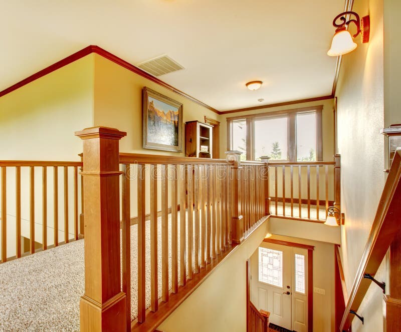Large New American Home Staircase Hallway Details. Stock Image - Image ...