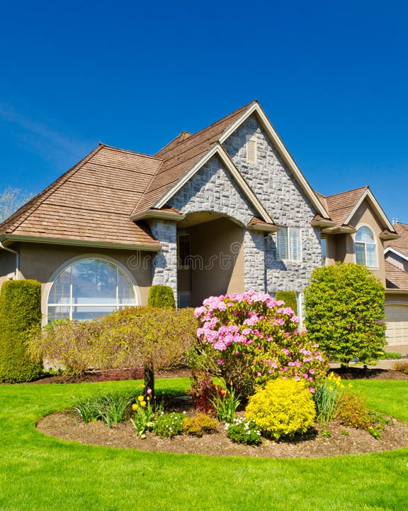 A large new house. stock photo. Image of luxury, american - 19420234