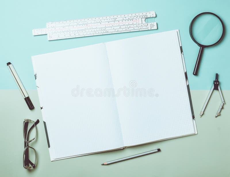 A Large Notebook for Notes and Drafting with Stationery Objects for a ...