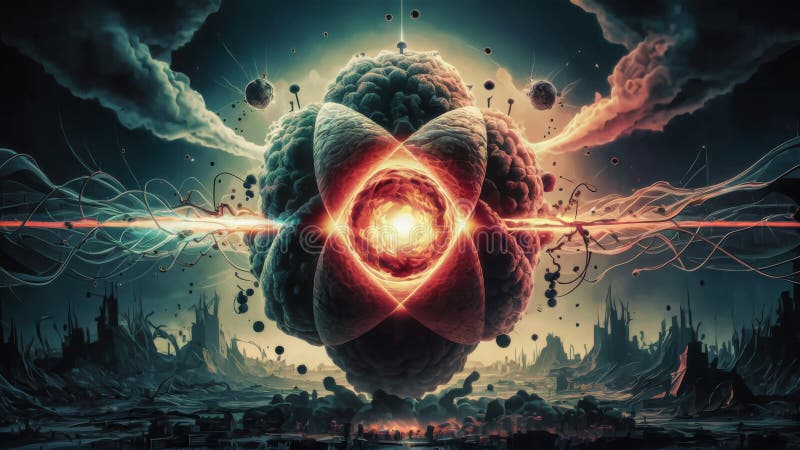 A Large Nuclear Explosion with a Bright Light in the Middle, AI Stock ...
