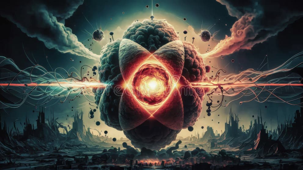 A Large Nuclear Explosion with a Bright Light in the Middle, AI Stock ...
