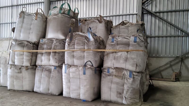 A Large Number of Large Bigbag Poly Sacks of Industrail Waste are ...