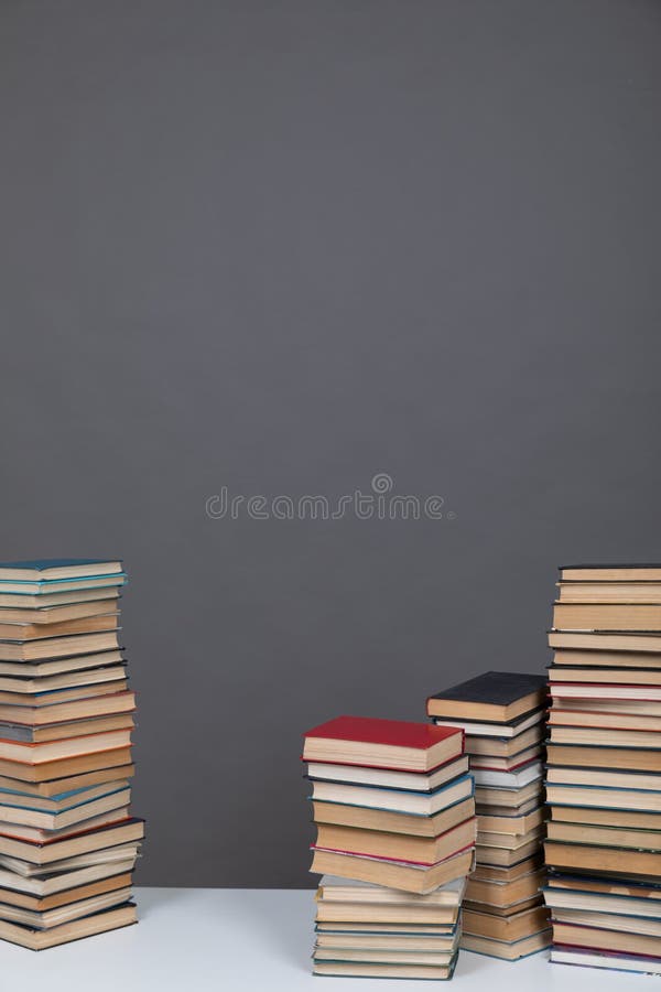 Library Science Stack of Books on White Background Training Stock Image ...