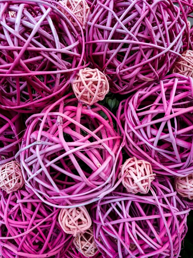 A Large Number of Colored Rattan Balls Stock Photo - Image of handiwork ...