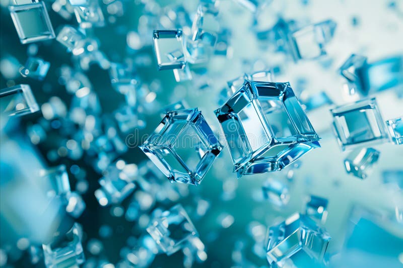 A Large Number of Crystals are Floating in the Air Stock Image - Image ...