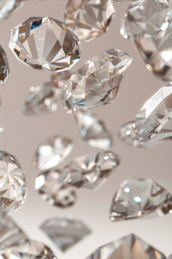 A Large Number of Diamonds are Falling Down Stock Image - Image of ...