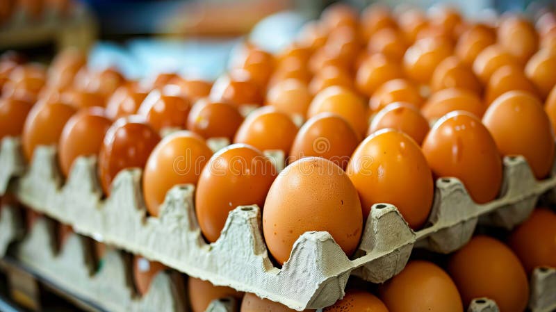 A Large Number of Eggs in Cartons on a Shelf Stock Photo - Image of ...