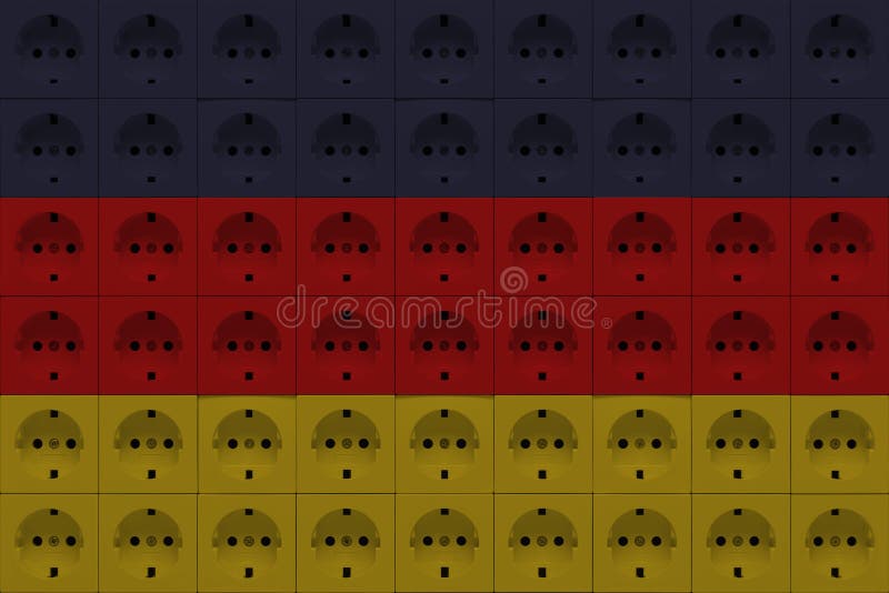 Texture of Electrical Outlets in Red Blue and White Stock Image - Image ...