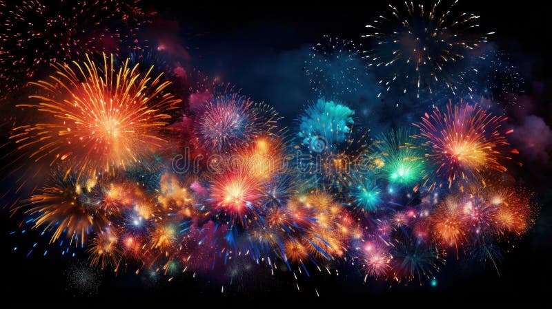 A Large Number of Fireworks are Exploding in the Sky, AI Stock ...