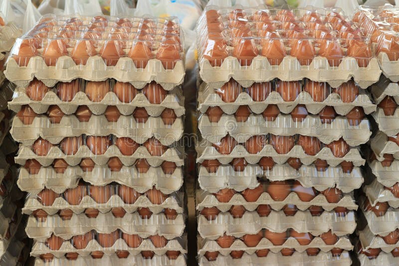 A Large Number of Fresh Eggs are Laid Out in a Tray for Sale. Stock ...