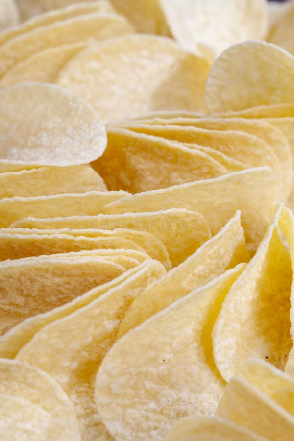 Large Number of Fried Potato Chips Stock Image - Image of large, salty ...