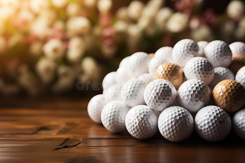 A Large Number of Golf Balls Close-up. Stock Image - Image of ...