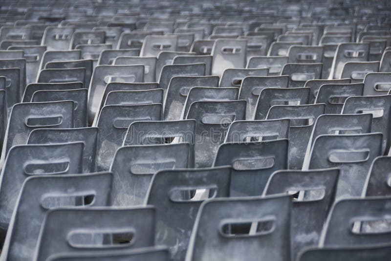 A Large Number of Gray Chairs Stand on the Square Stock Image - Image ...