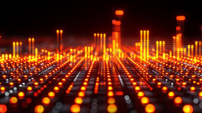 A Large Number of Lights are Lit Up in a Dark Room, AI Stock ...