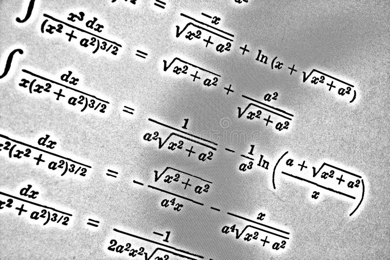 Large Number of Mathematical Formulas on White Background HDR Stock ...