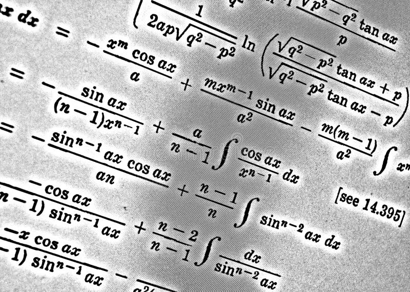 Large Number of Mathematical Formulas on White Background HDR Stock ...