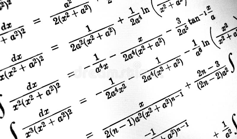 Large Number of Mathematical Formulas on White Background HDR Stock ...