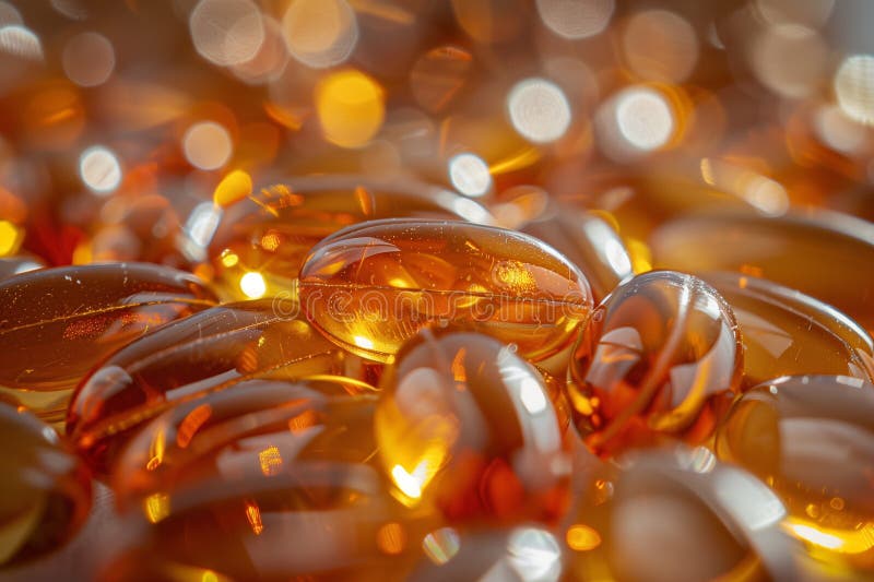 Large Number of Omega-3 Capsules, Selective Sharpening. Stock Photo ...