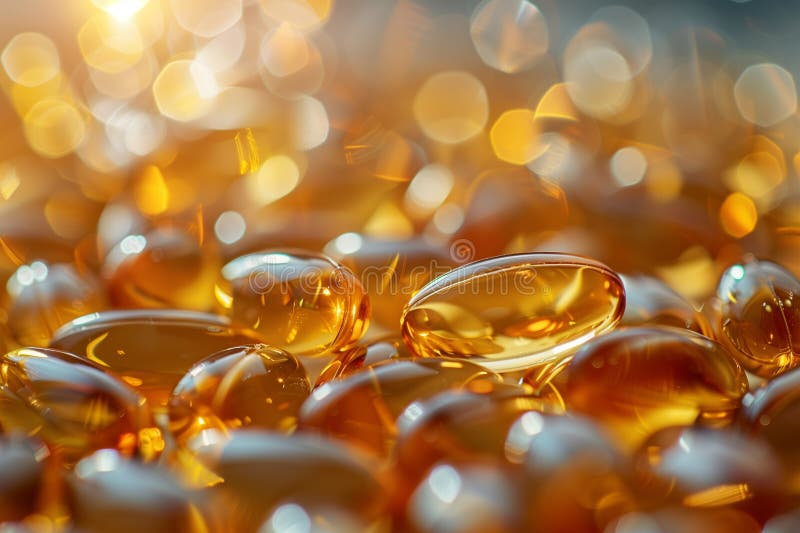 Large Number of Omega-3 Capsules, Selective Sharpening Stock ...