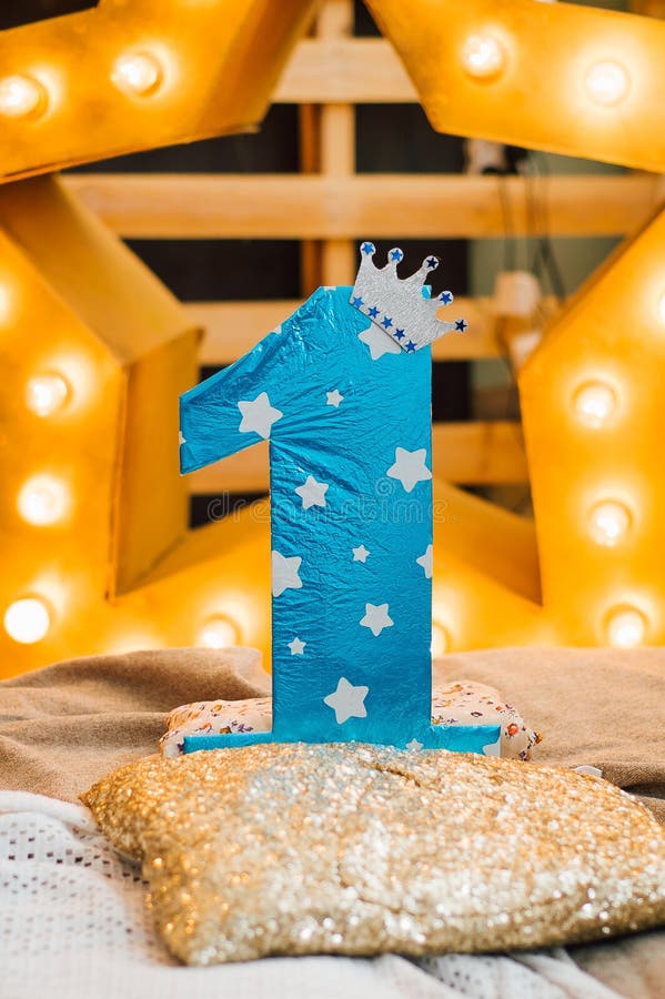 Large Number One in the Decoration of Child`s Birthday Stock Image ...