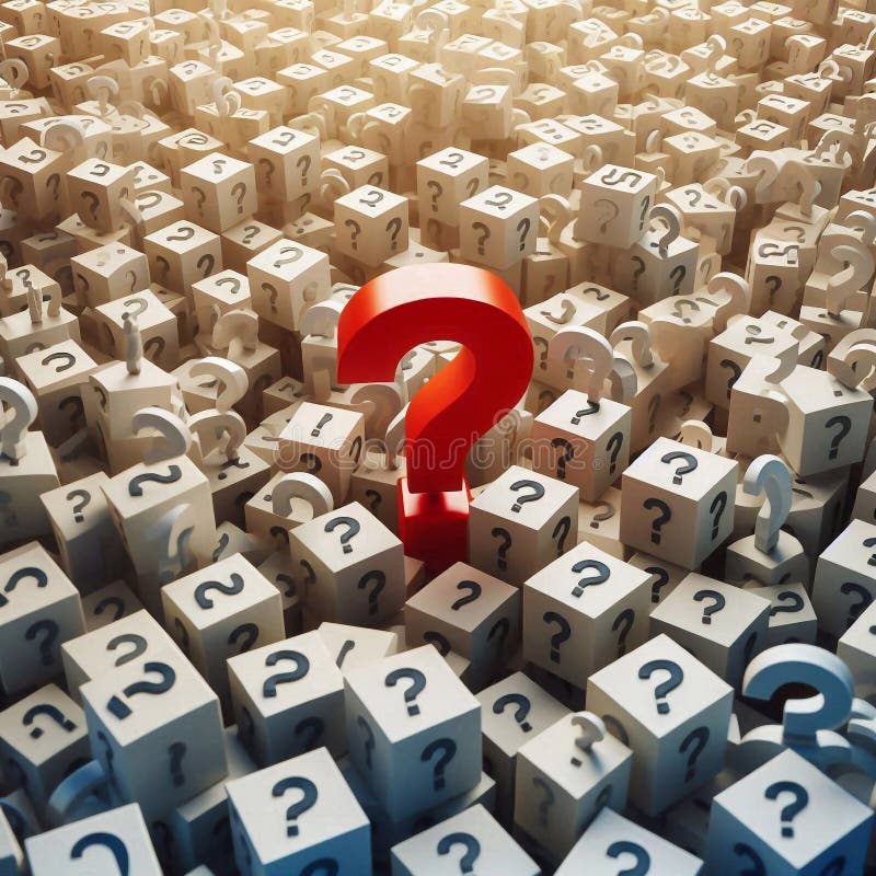 A Large Number of Question Marks, the Agony of Choice. Generated AI ...