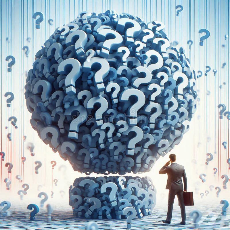 A Large Number of Question Marks, the Agony of Choice. Generated AI ...