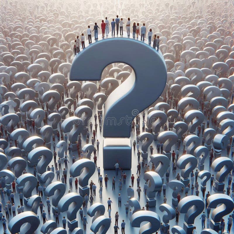 A Large Number of Question Marks, the Agony of Choice. Generated AI ...