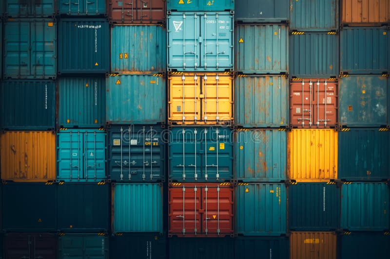 A Large Number of Shipping Containers Stacked on Top of Each Other ...