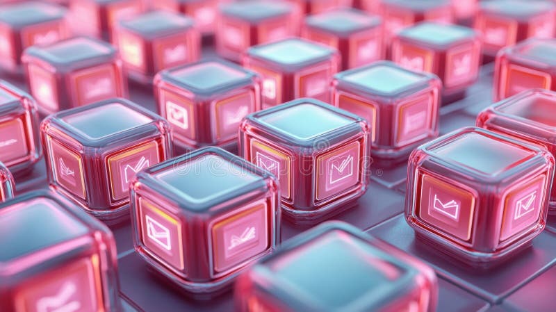 A Large Number of Small Cubes with Different Colored Lights on Them, AI ...