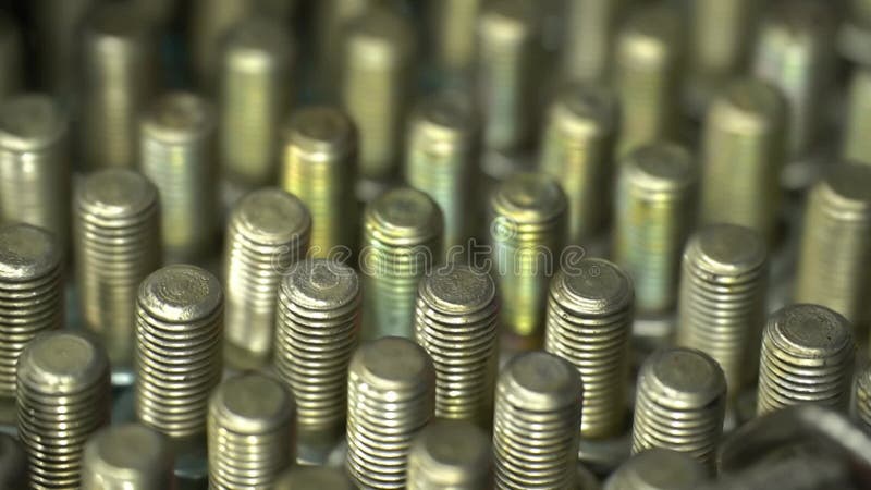 Large Number of Threaded Bolts, Close-up, Selective Focus, Camera ...
