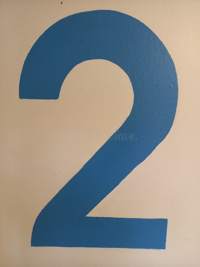 Large Number 2 Two Blue on White Background Stock Image - Image of sign ...