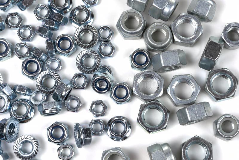 A Large Number of Various Industrial Fasteners Close-up Stock Photo ...