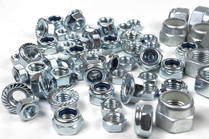 A Large Number of Various Industrial Fasteners Close-up Stock Image ...
