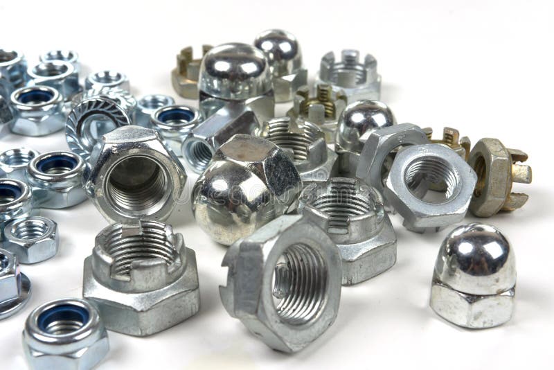 A Large Number of Various Industrial Fasteners Close-up Stock Image ...