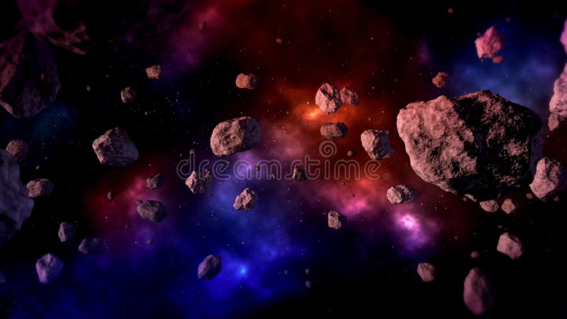 Large Numbers of Asteroids Floating in Space Stock Video - Video of ...