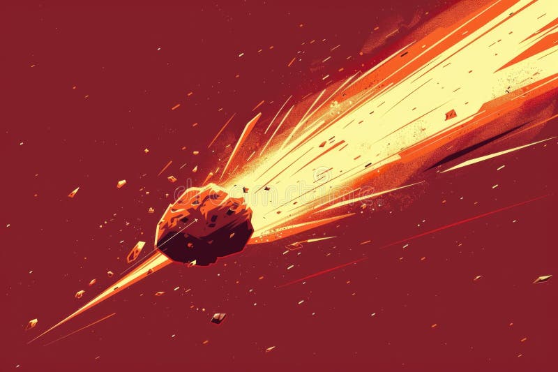 A Large Object is Flying through the Air with Smoke and Debris ...