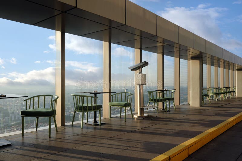 A Large Observation Deck on the Roof of a Skyscraper Stock Photo ...