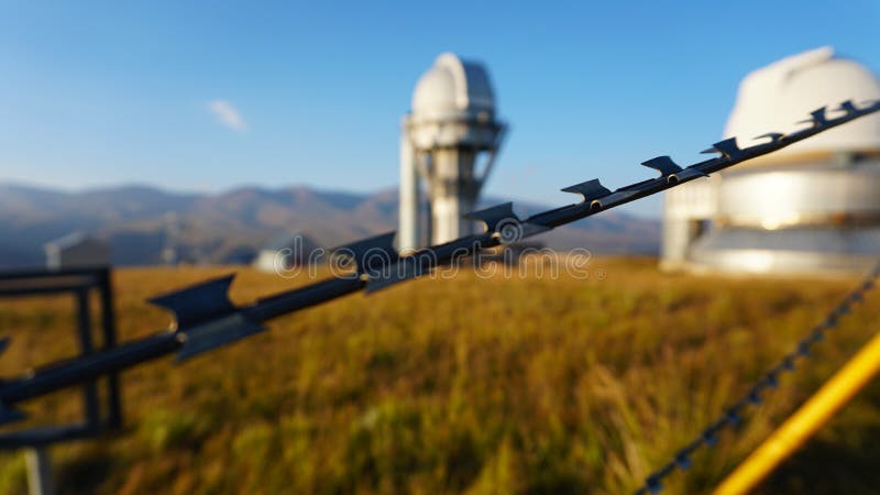 A Large Observatory is Protected by a Barbed Fence Stock Image - Image ... A Large Observatory is Protected by a Barbed Fence Stock Image - Image ...