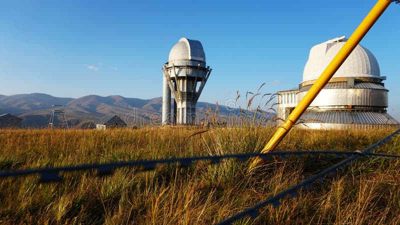 A Large Observatory is Protected by a Barbed Fence Stock Photo - Image ...