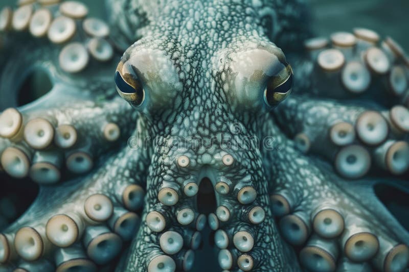A Large Octopus with Many Eyes and a Mouth Stock Image - Image of ...