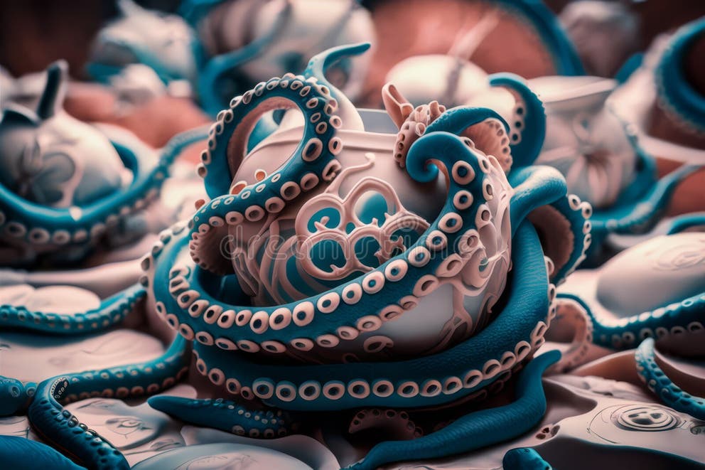 A Large Octopus is Sitting on Top of a Bunch of Other Things, AI Stock ...
